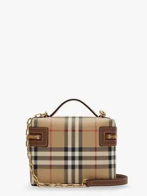 Burberry Vanity Mini Coated Canvas Handbag With Check Motif - Multicolor