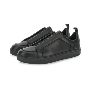 Paul & Shark Leather Slip-on Sneakers - Black