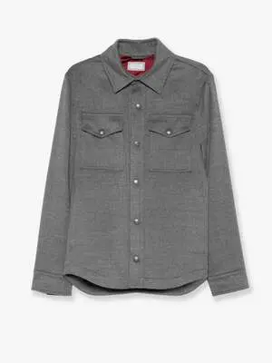 Brunello Cucinelli Outerwear Lightweight Virgin Wool Cloth Shirt - Multicolor