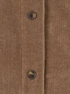 Brunello Cucinelli Fluid Corduroy Shirt With Monili - Multicolor