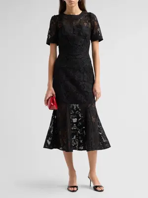 MILLY Ailany Lace Midi Dress