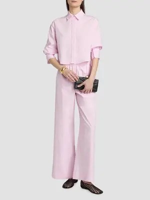Simkhai Renata Cropped Button-up Shirt
