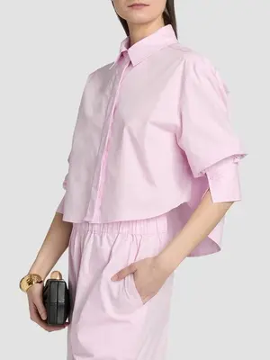Simkhai Renata Cropped Button-up Shirt