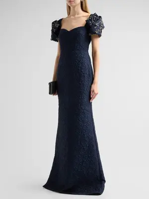 Badgley Mischka Jacquard Sweetheart A-line Gown