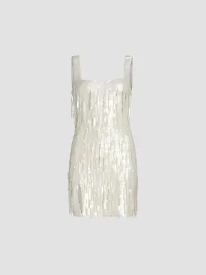 Staud Le Sable Sequined Fringe-trimmed Minidress
