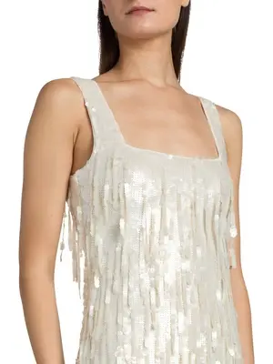 Staud Le Sable Sequined Fringe-trimmed Minidress