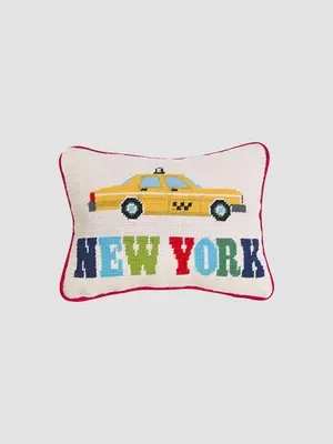 Jonathan Adler Jet Set New York Needlepoint Pillow - Multi