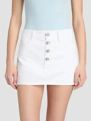 L'Agence Solene Button-fly Denim Miniskirt