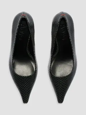 AeydĒ Zandra 75mm Snake-embossed Leather Pumps