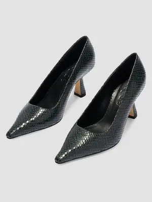 AeydĒ Zandra 75mm Snake-embossed Leather Pumps
