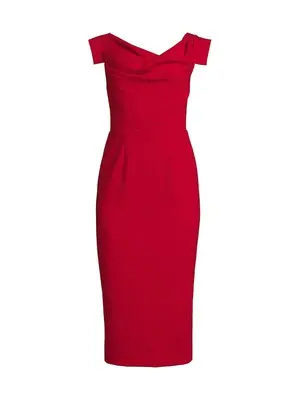 Black Halo Jacqueline Stretch Crepe Midi-dress