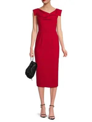 Black Halo Jacqueline Stretch Crepe Midi-dress