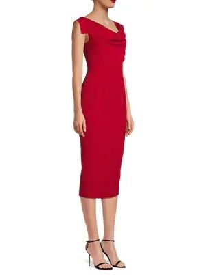 Black Halo Jacqueline Stretch Crepe Midi-dress
