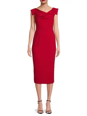 Black Halo Jacqueline Stretch Crepe Midi-dress