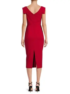 Black Halo Jacqueline Stretch Crepe Midi-dress