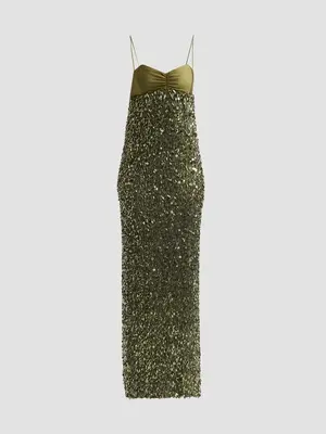 Black Halo Berri Jersey Sequined Maxi Dress
