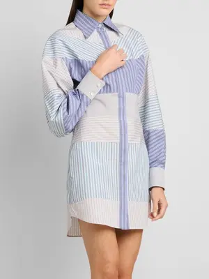 Moschino Striped Cotton Poplin Shirtdress