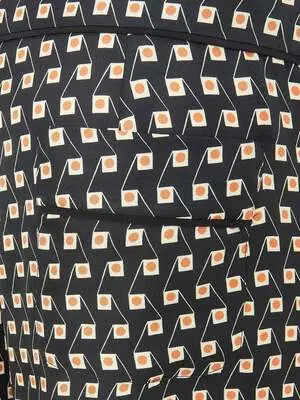Fendi Printed Black Silk Pajamas Trousers