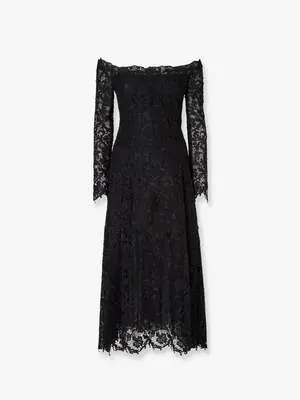 Fendi Black Macrame Lace Dress - Multicolor