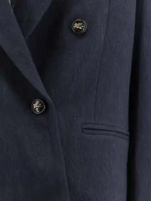 Etro Double-breasted Stretch Wool Blazer - Multicolor