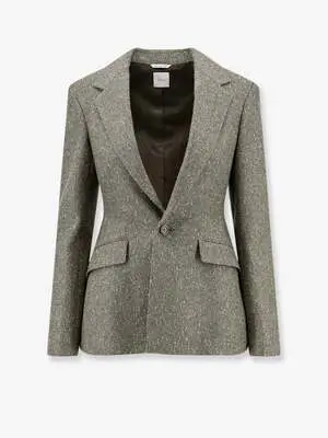 Dior Khaki Donegal Tweed Blazer With Multicolored Sequins Embroidery - Multicolor