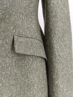 Dior Khaki Donegal Tweed Blazer With Multicolored Sequins Embroidery