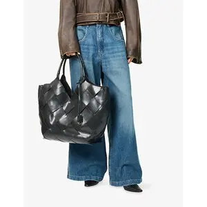 ANINE BING Lili Braided Leather Tote Bag