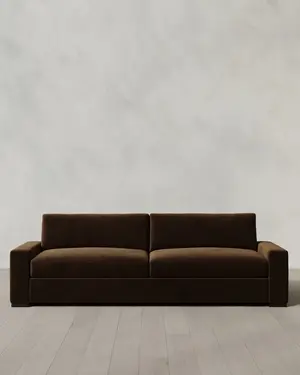 Quince Stillman Deep Seat Sofa In Performance Velvet Java