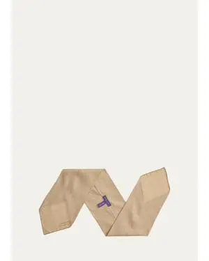 Ralph Lauren Purple Label Glen Plaid Cashmere-silk Neckerchief - Camel