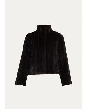 Simkhai Sudie Faux Fur Jacket - Dark Choco