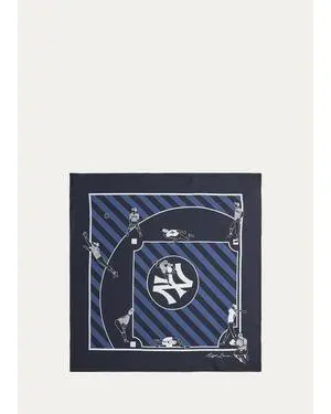 Ralph Lauren Purple Label Ralph Lauren Yankees Silk Square Scarf
