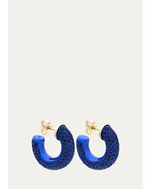 FARAONE MENNELLA BY R.F.M.A.S. Barbarella 18k Yellow Gold & Sterling Silver Hoop Earrings - Blue