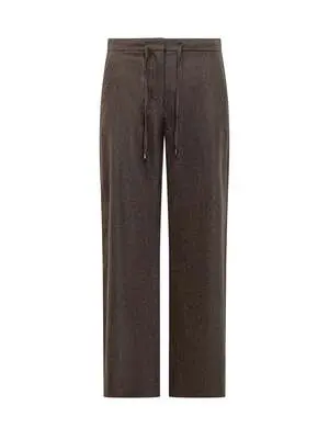 MAX MARA`S Floria Long Virgin Wool Trousers With Stretch - Marrone