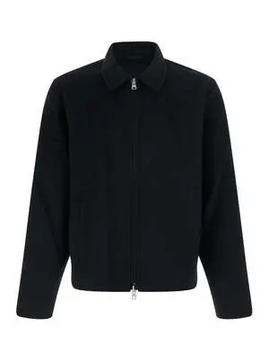 NN.07 Arlo Front-zip Jacket With Side-zip Pockets And Classic Collar - Black