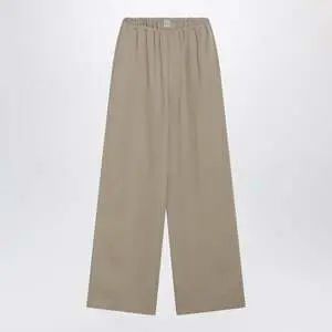 TOTEME Viscose Trousers With Draped Rock Detail - Beige