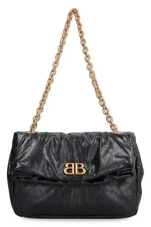 Balenciaga Monaco Mini Calf Leather Shoulder Handbag