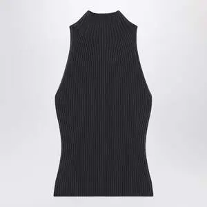 Alaïa Ribbed Wool-blend Top With Tailored Fit