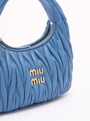 Miu Miu Wander` Matelassé Leather Hobo Bag