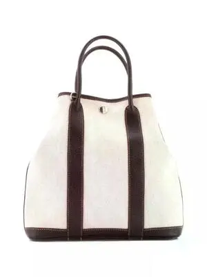 Hermès Garden File Toile And Leather 28 Tote Bag