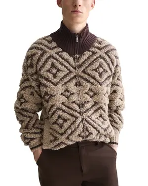 Scotch & Soda Jacquard High Neck Sweater - Walnut
