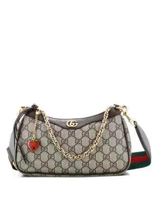 Gucci Ophidia Charm Shoulder Bag Gg Coated Canvas Small Crossbody Bag