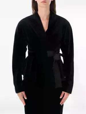 Alberta Ferretti Peplum Wrap Jacket - Black