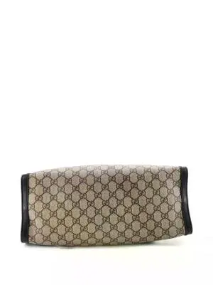 Gucci Padlock Chain Gg Coated Canvas With Leather Medium Tote Bag