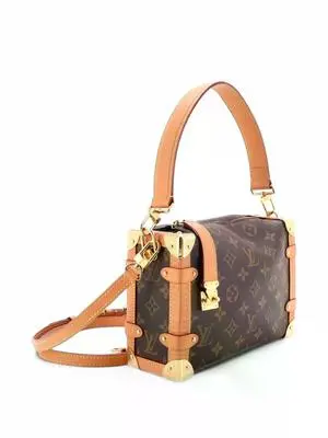 LOUIS VUITTON Side Trunk Handbag Monogram Canvas Mm Satchel