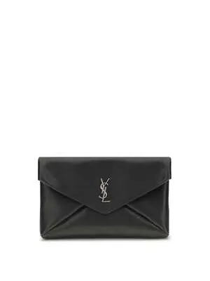 Saint Laurent Cassandre Large Envelope Clutch Bag - Black
