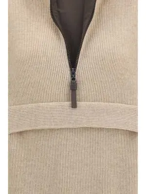 Brunello Cucinelli Cashmere Half-zip Sweater - Cream