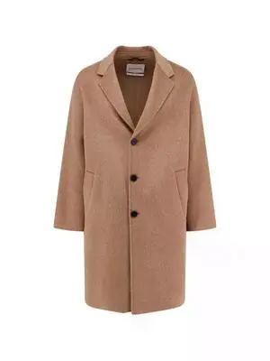 AMARANTO Single-breasted Felted Coat - Brown
