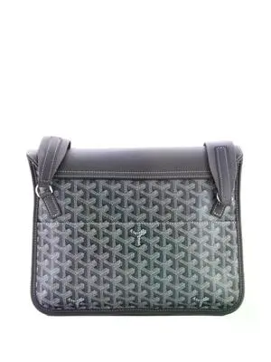 Goyard Coursier Messenger Bag Coated Canvas And Leather Crossbody Bag - Grey