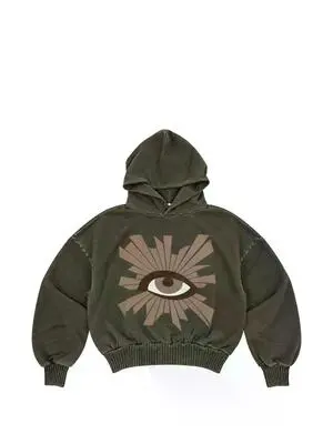 HOUSE OF ERRORS Eye-print Ribbed-trim Hoodie