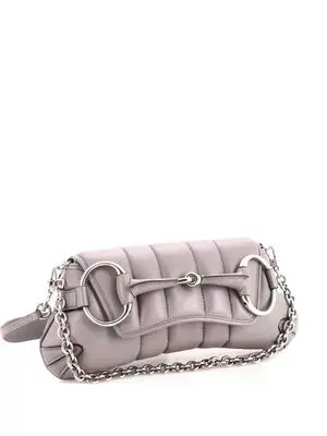 Gucci Horsebit Chain Vertical Quilted Leather Small Shoulder Bag - Grey